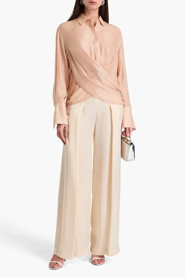 Victoria Beckham Wrapeffect Lamé Shirt
