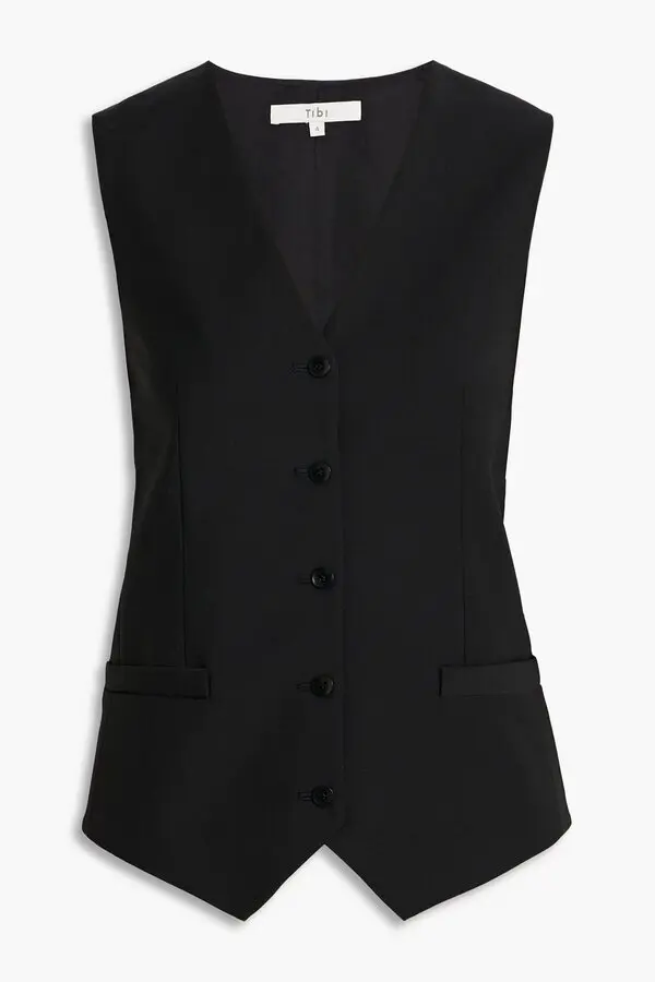 Tibi Crepe Vest - Black