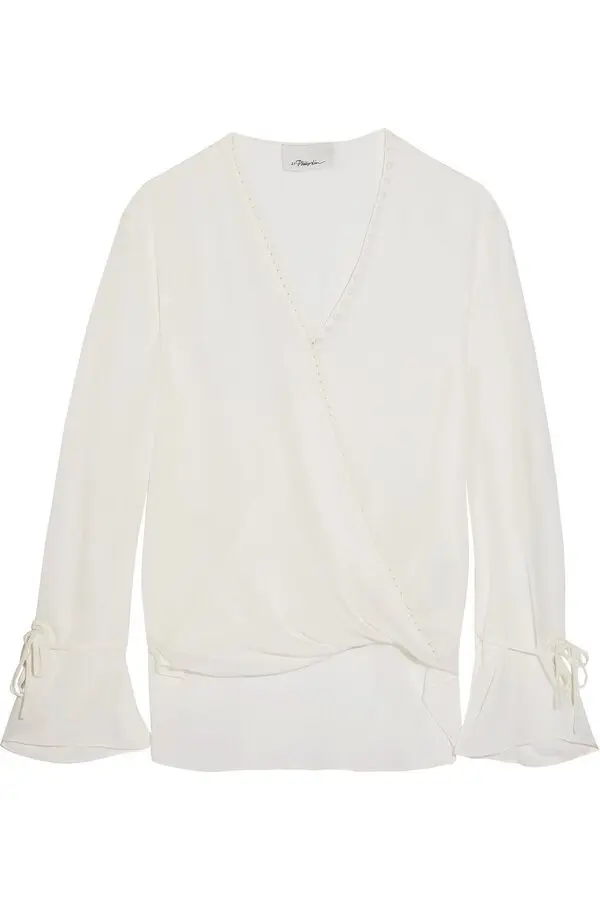 3.1 Phillip Lim Wrapeffect Silk Blouse - White