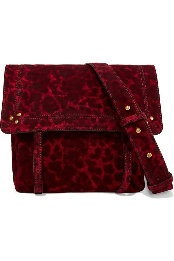 Jérôme Dreyfuss Jeremie Small Leopardprint Suede Shoulder Bag - Claret