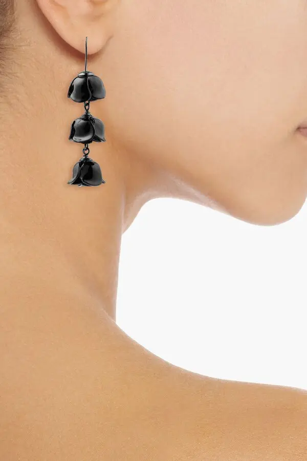 Acne Studios Connie Silvertone Enamel Single Earring
