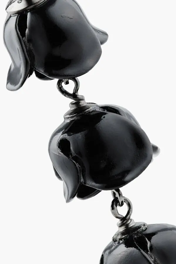 Acne Studios Connie Silvertone Enamel Single Earring