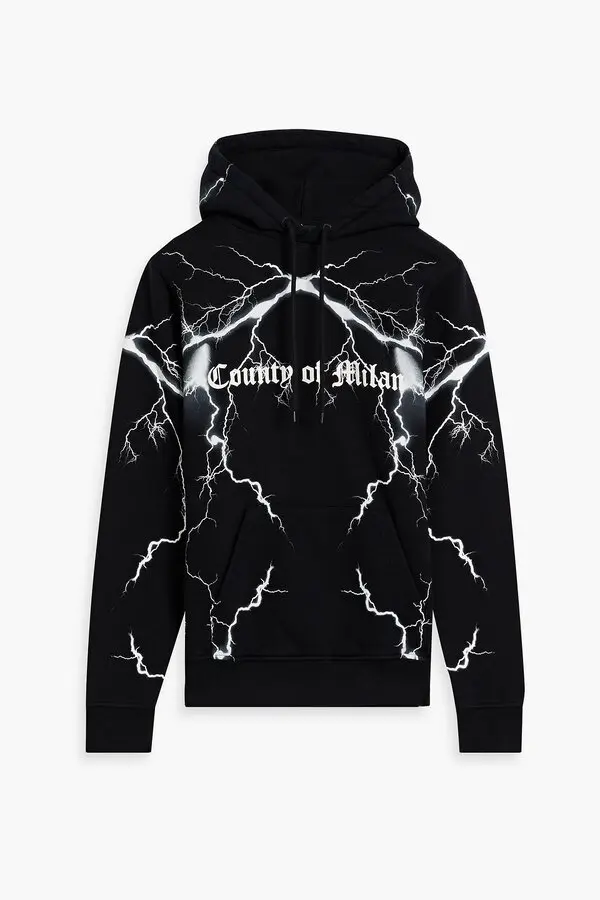 MARCELO BURLON COUNTY OF MILAN Printed Cotton-fleece Hoodie