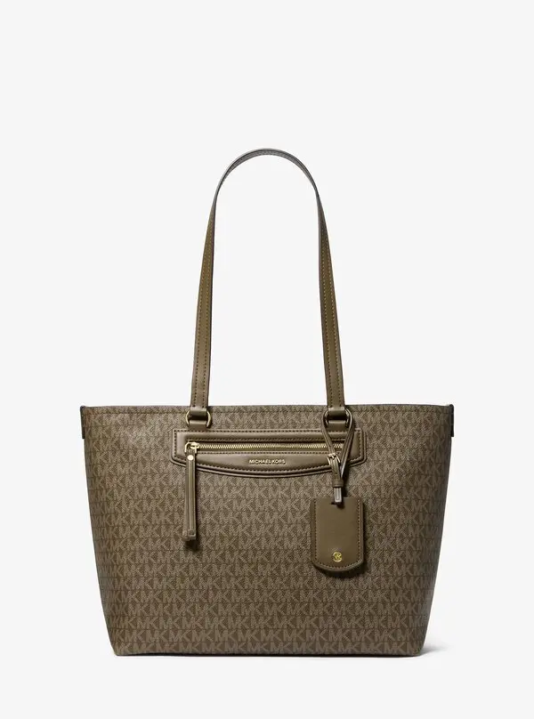 Michael Kors Jet Set Travel Medium Signature Logo Tote Bag - Green