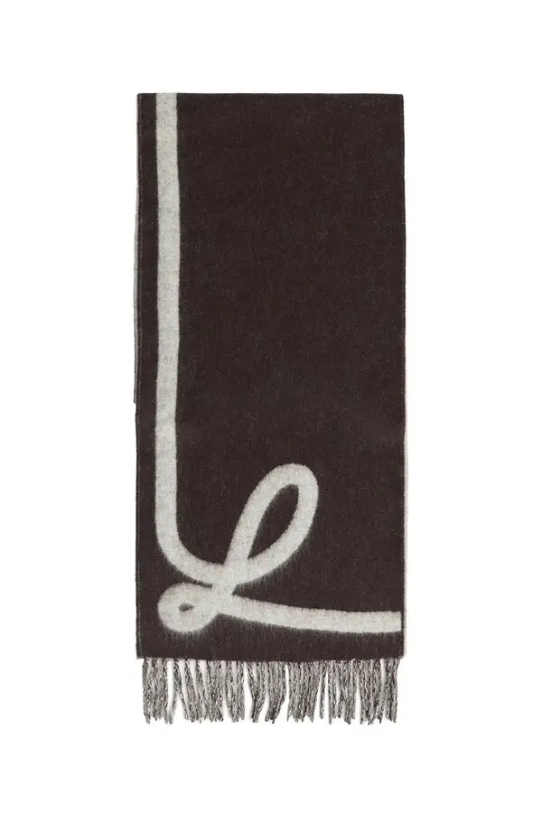 Loewe Wool And Cashmere Scarf - Brown