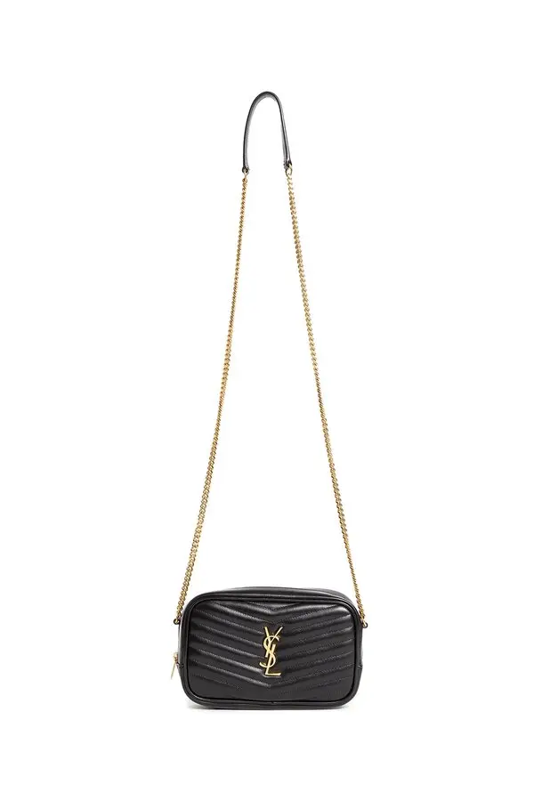 Saint Laurent Quilted Leather Mini Lou Crossbody Bag - Black