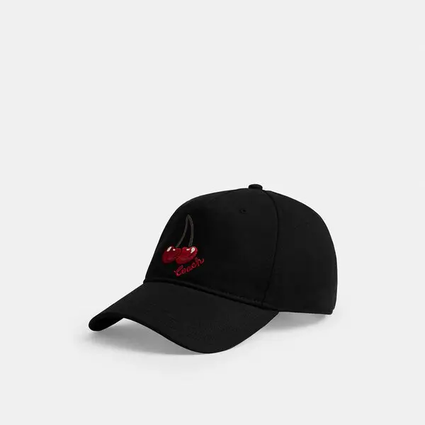 COACH OUTLET Embroidered Cherries Baseball Hat - Black