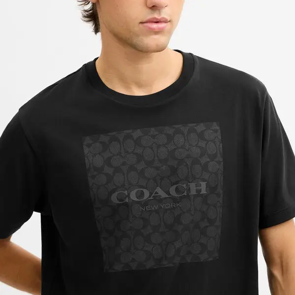 COACH OUTLET Signature Square T-shirt - Black