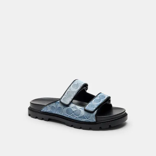COACH OUTLET Coach Double Banded Sandal In Signature Denim - Denim Blue