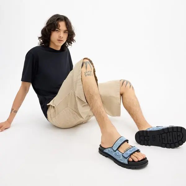 COACH OUTLET Coach Double Banded Sandal In Signature Denim