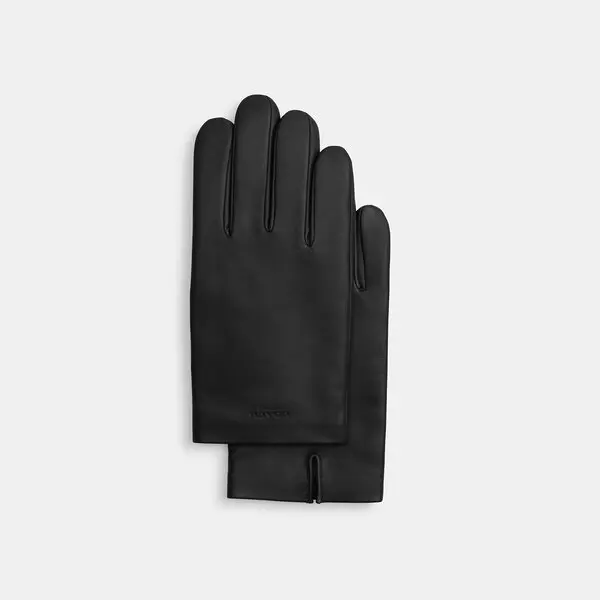 COACH OUTLET Leather Tech Gloves - Black