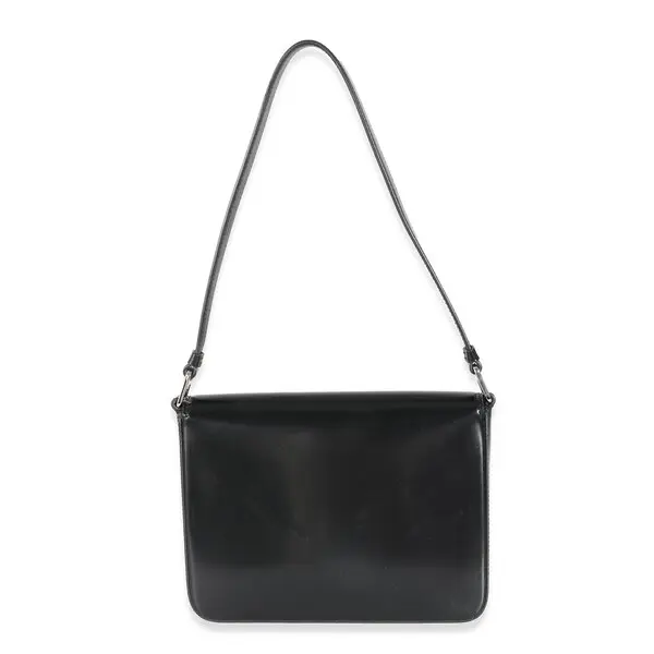 Prada Brushed Leather Shoulder Bag - Black