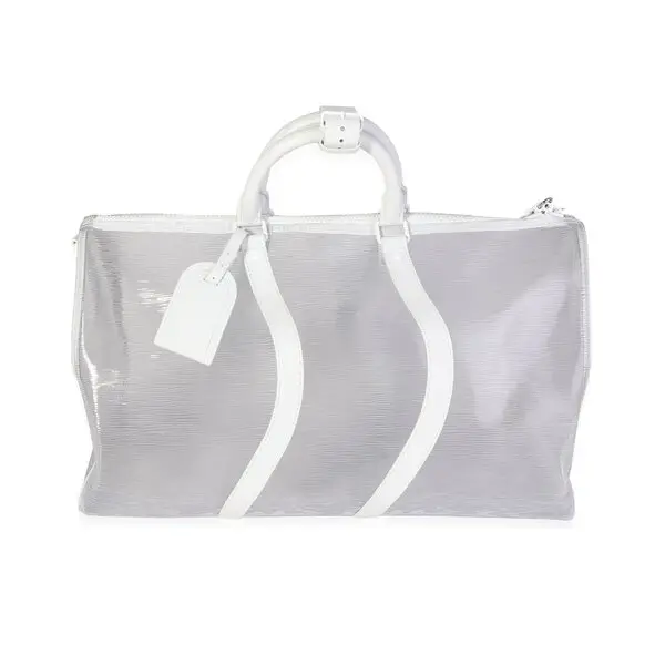 LOUIS VUITTON Clear Epi Pvc Wavy Keepall Bandoulière 50 - White
