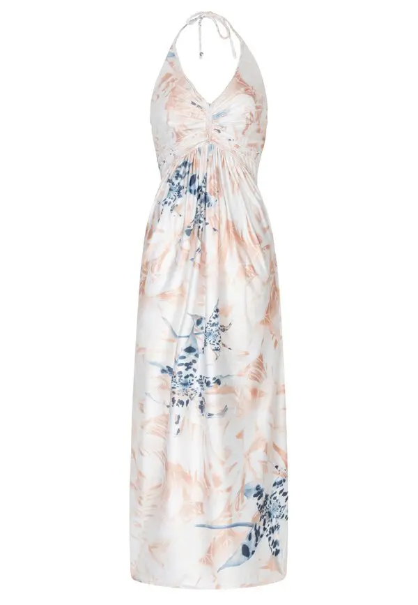 CHIC BY LIRETTE Halter Dress Contadora Champagne - White