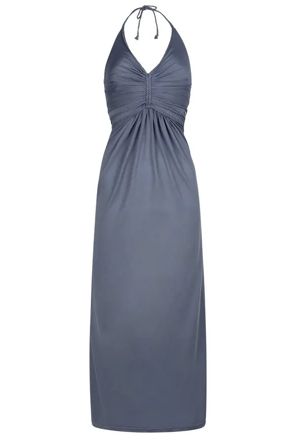 CHIC BY LIRETTE Halter Dress Natural Anthracite - Grey