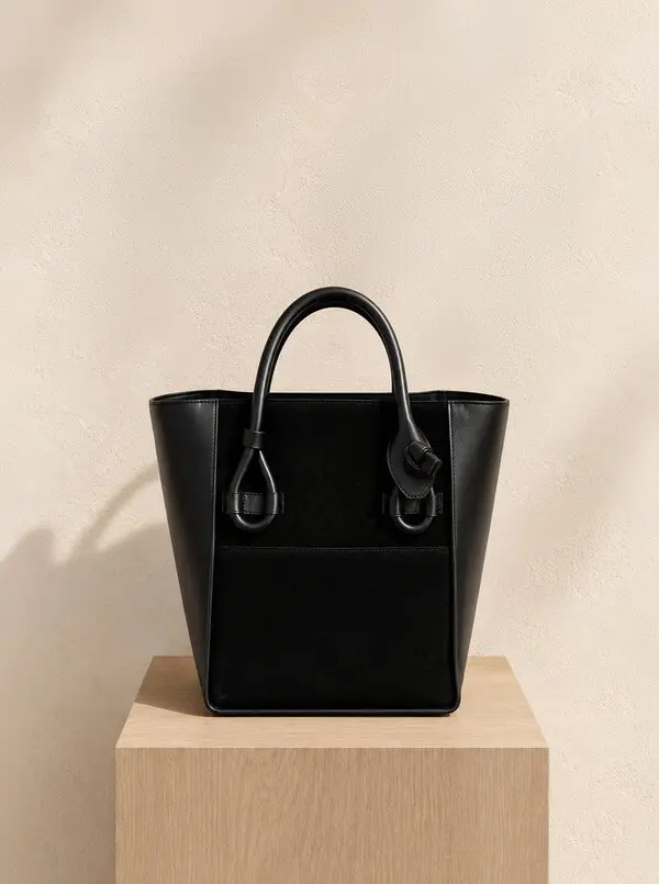 CALLAS MILANO Pia Suede And Leather Tote Bag - Black