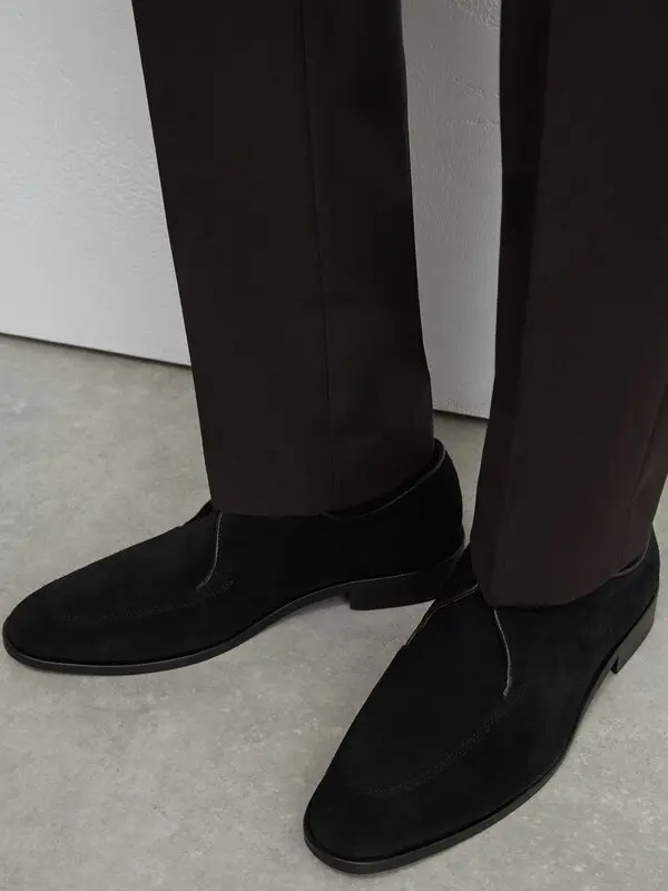 REISS Suede Blake Suede Lace-up Derby Shoes - Black