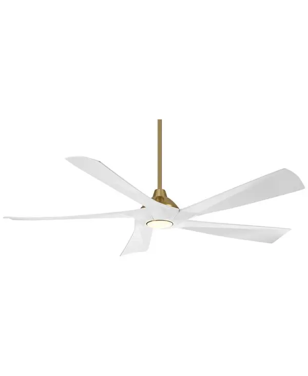 POSSINI EURO DESIGN Possini Euro Eloquent Brass Led Ceiling Fan W/ Rod