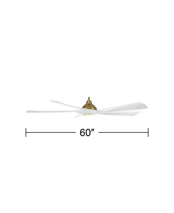 POSSINI EURO DESIGN Possini Euro Eloquent Brass Led Ceiling Fan W/ Rod