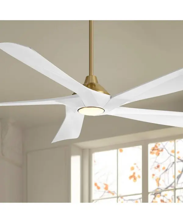 POSSINI EURO DESIGN Possini Euro Eloquent Brass Led Ceiling Fan W/ Rod