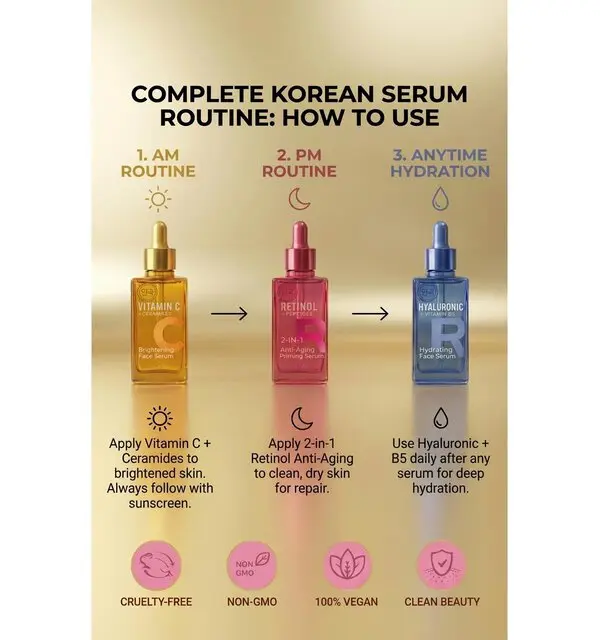 LOVERY Korean Skincare Serum Set