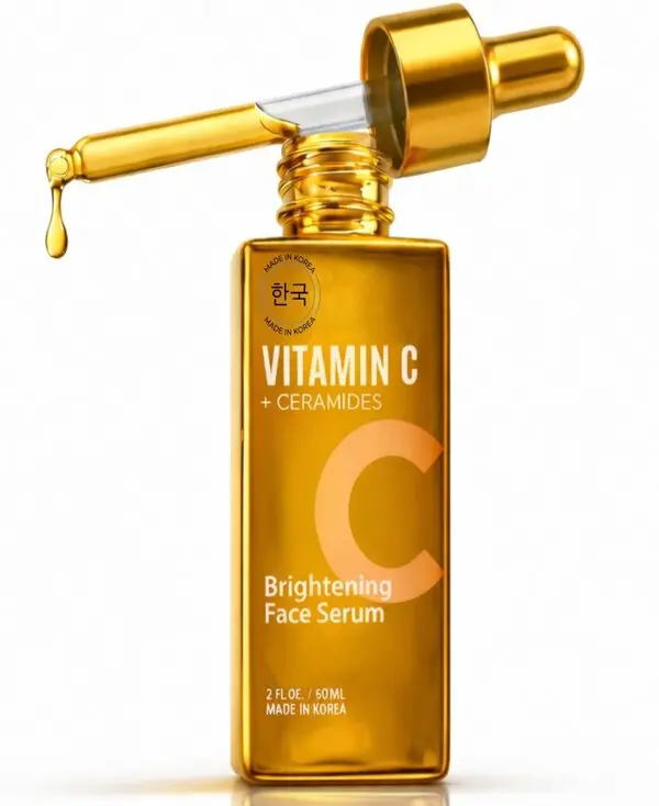 LOVERY Vitamin C And Ceramides Brightening Face Serum Korean Skin Care Radiance And Barrier Repair Treatment - Orange