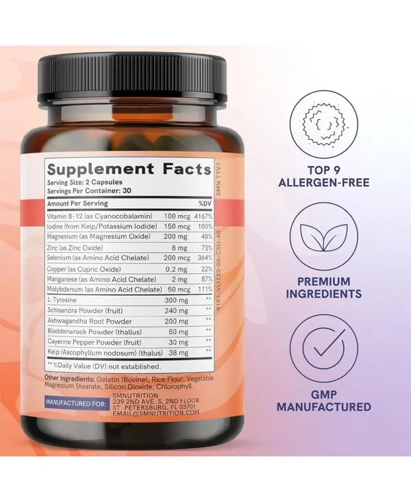 SMNUTRITION Thyroid Support For Capsules