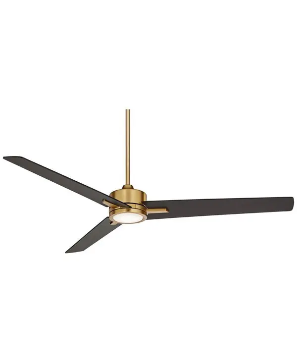 CASA VIEJA 60" Monte Largo Soft Brass Led 36" Rod Ceiling Fan