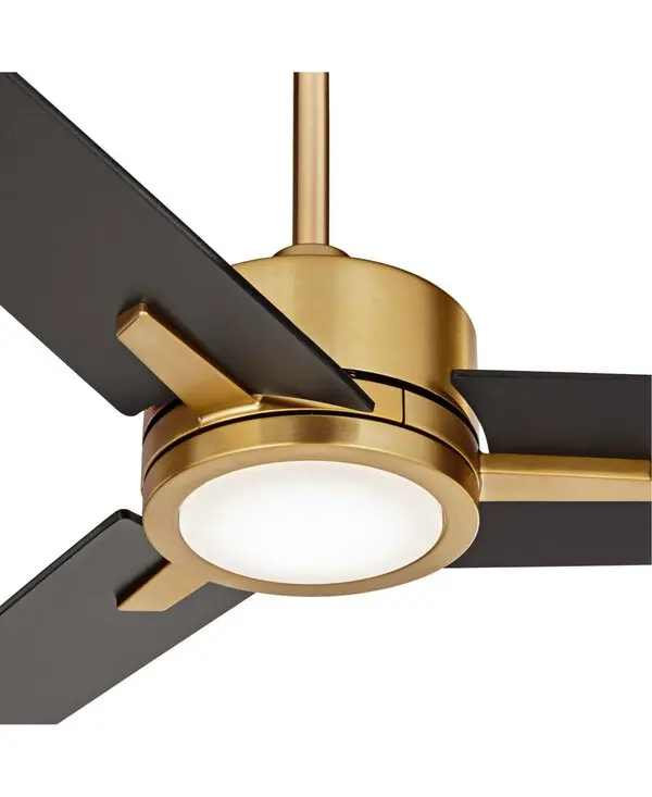 CASA VIEJA 60" Monte Largo Soft Brass Led 36" Rod Ceiling Fan