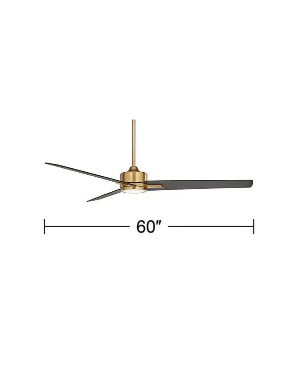CASA VIEJA 60" Monte Largo Soft Brass Led 36" Rod Ceiling Fan