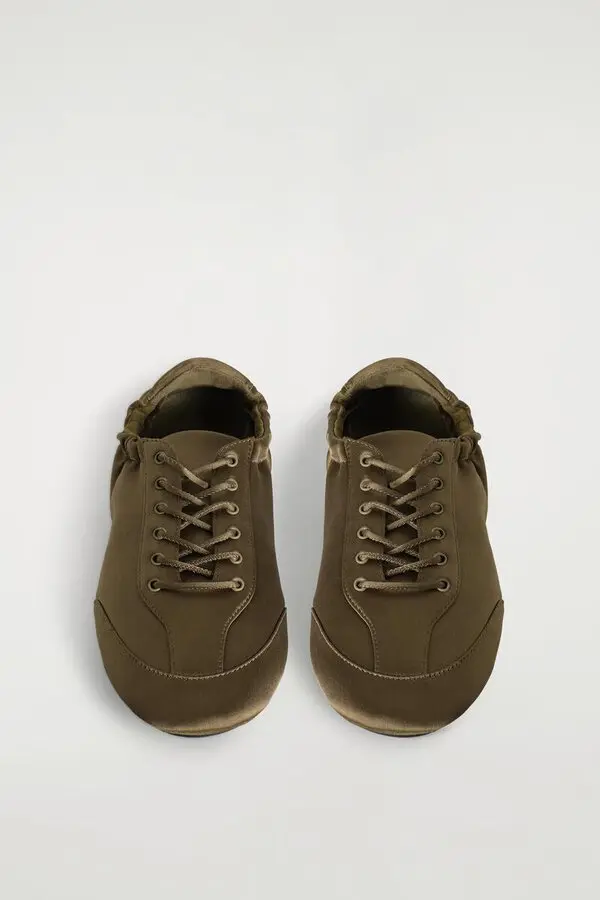 Cos Satin-suede Ballet Sneakers - Green