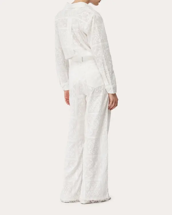 Waimari Ivora Embroidered Patchwork Wide-leg Pants