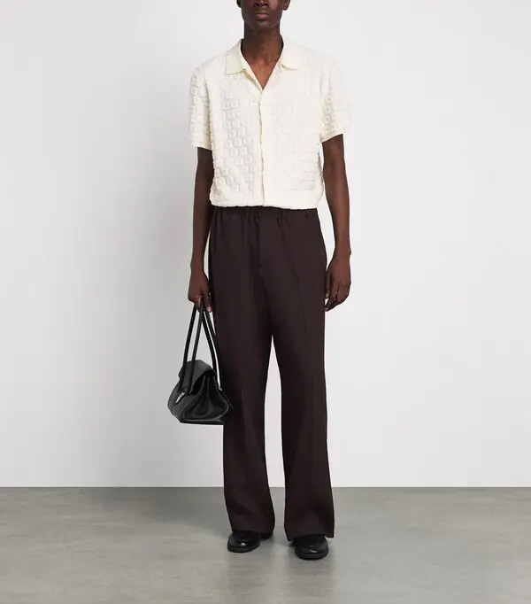 Sandro Jersey Wide-leg Trousers - Brown
