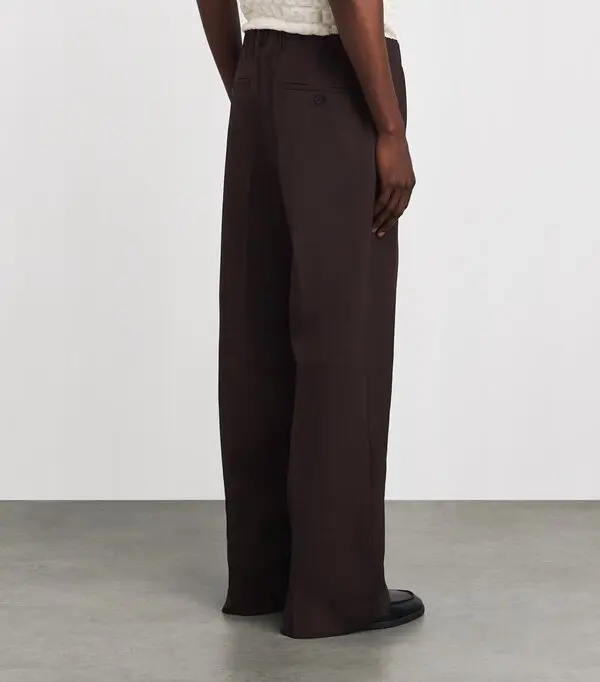 Sandro Jersey Wide-leg Trousers - Brown