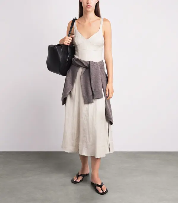 TOCCIN Linen-blend Arya Midi Dress