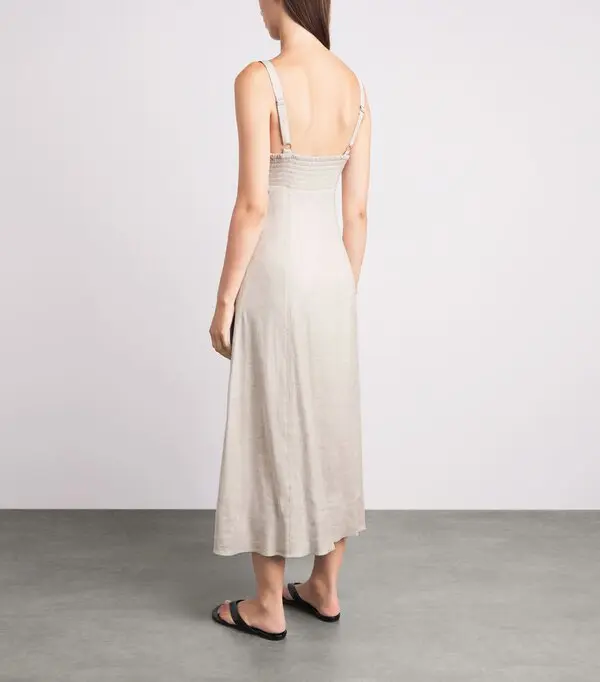 TOCCIN Linen-blend Arya Midi Dress