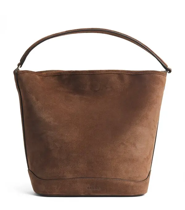 Sandro Suede Tangoso Bucket Bag - Brown