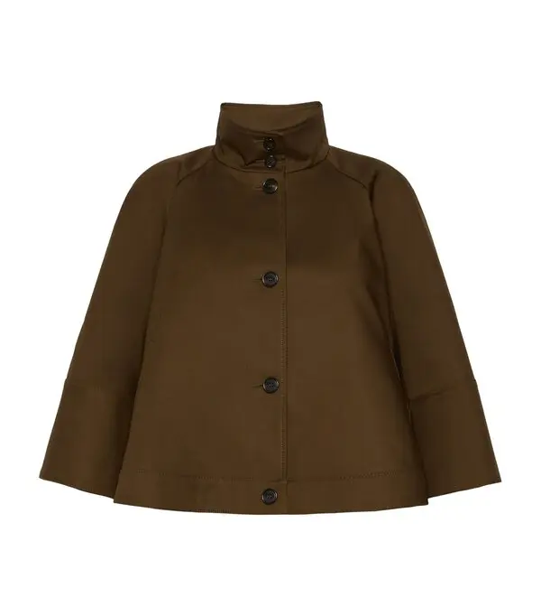 Max Mara Cotton Flared Cape - Brown