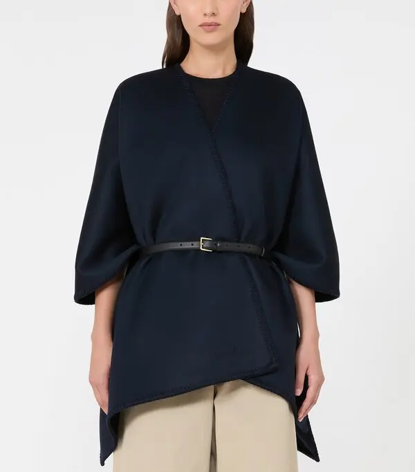Max Mara Virgin Wool Belted Blanket Coat