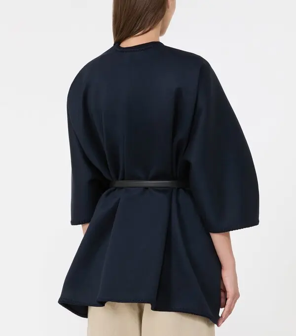 Max Mara Virgin Wool Belted Blanket Coat