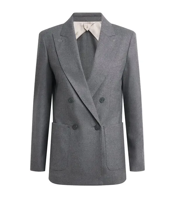 Max Mara Cashmere Double-breasted Blazer - Grey