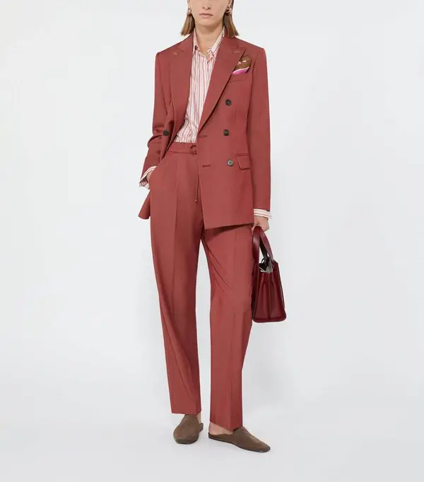 Max Mara Wool Gabardine Drawstring Trousers