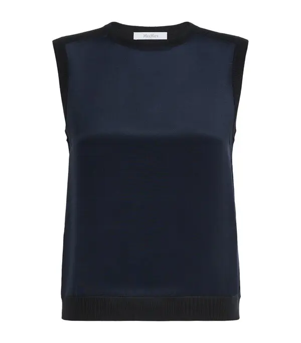 Max Mara Silk-cashmere Tank Top - Navy