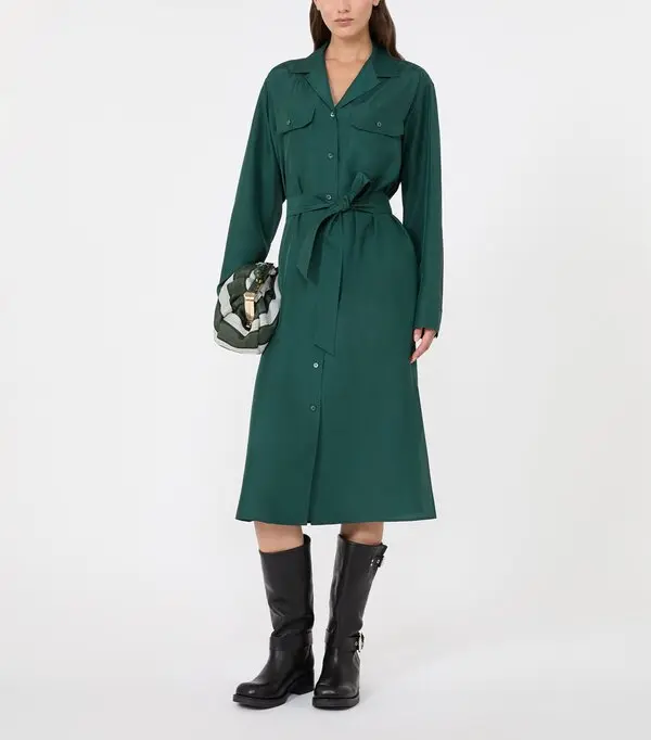 Max Mara Silk Midi Shirt Dress