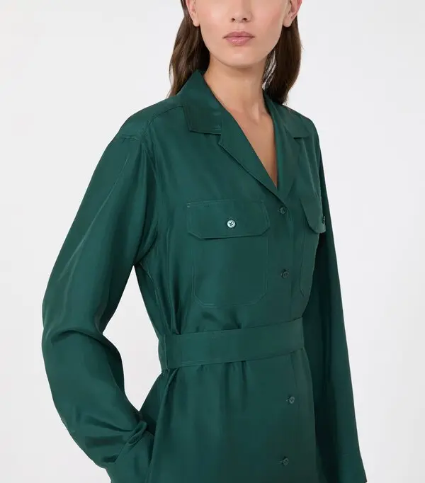 Max Mara Silk Midi Shirt Dress