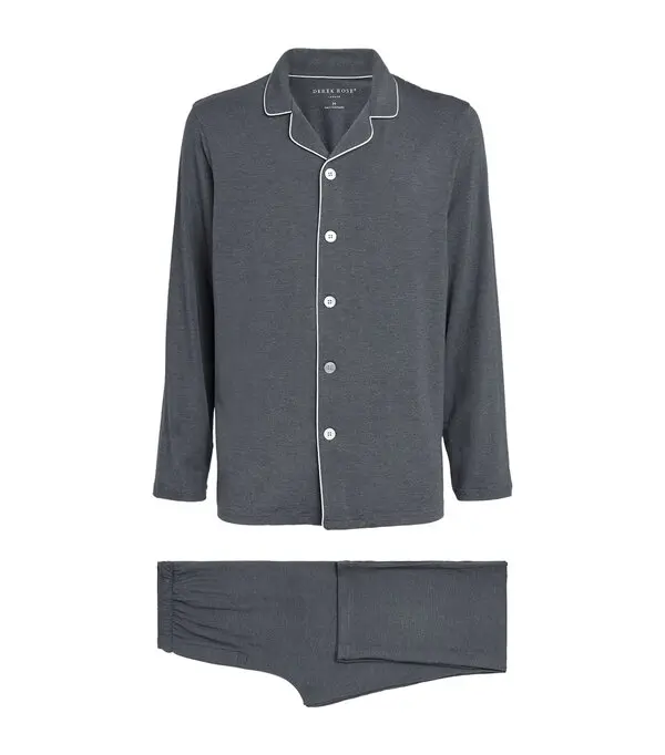 Derek Rose Modal-blend Basel Pyjama Set - Grey