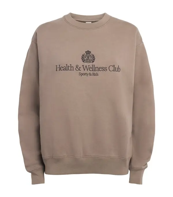 SPORTY & RICH Embroidered Crest Sweatshirt - Beige