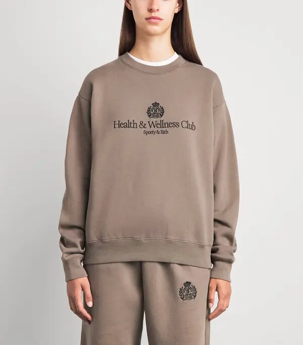 SPORTY & RICH Embroidered Crest Sweatshirt