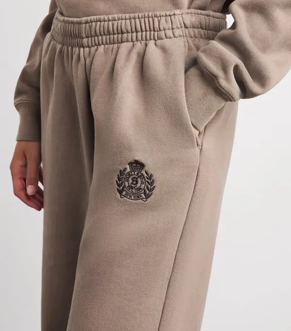 SPORTY & RICH Embroidered Crest Wide-leg Sweatpants