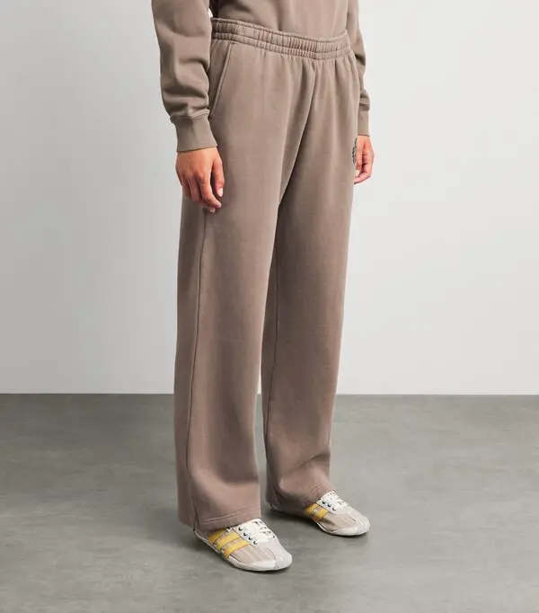 SPORTY & RICH Embroidered Crest Wide-leg Sweatpants